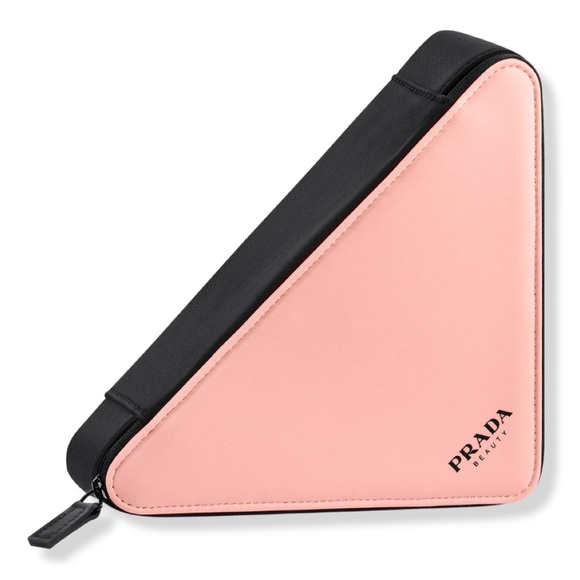 Prada | Bags | Bundle New Prada Pink Black Triangle Cosmetics Case ...